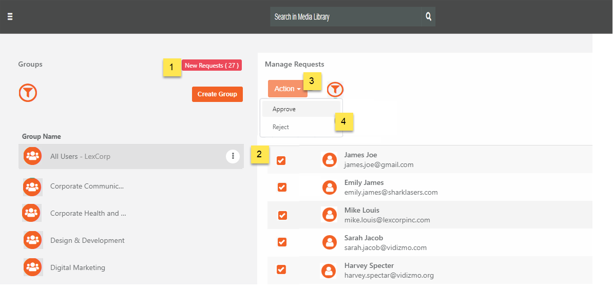 How to Approve or Reject New Requests | VIDIZMO Knowledge Base