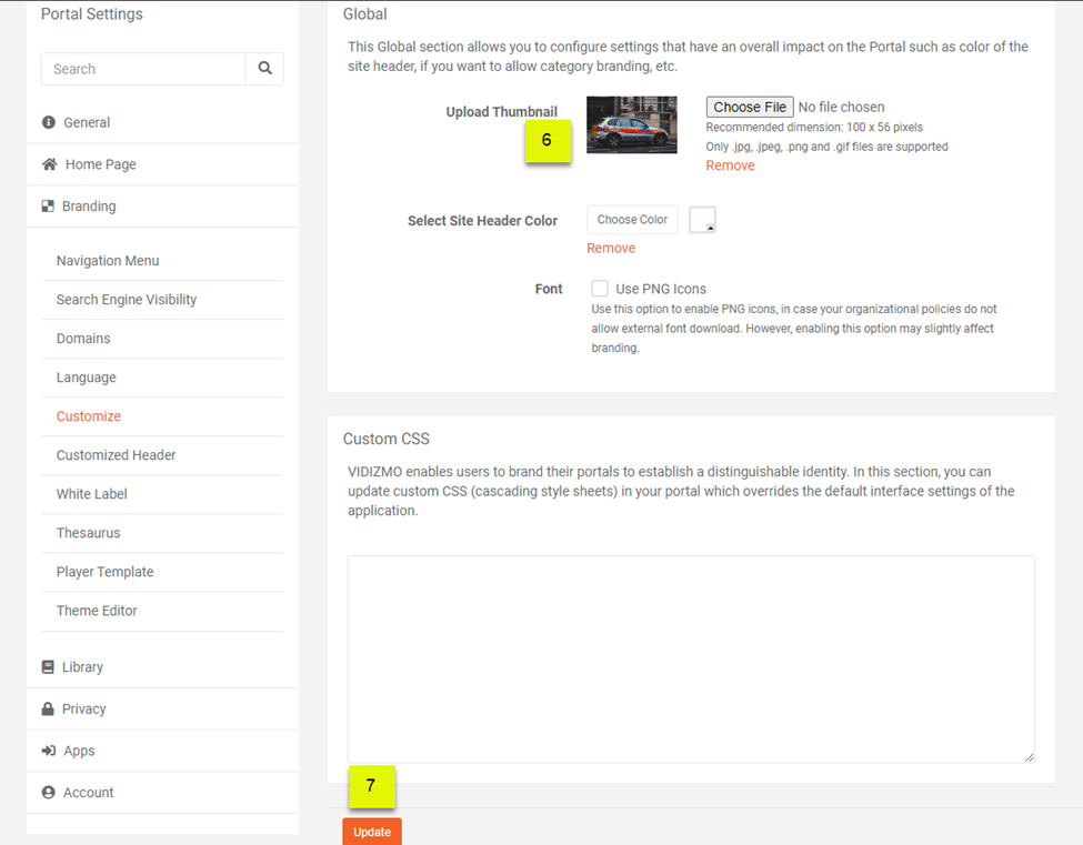 How to Change Portal Thumbnail and Site Header | VIDIZMO Knowledge Base