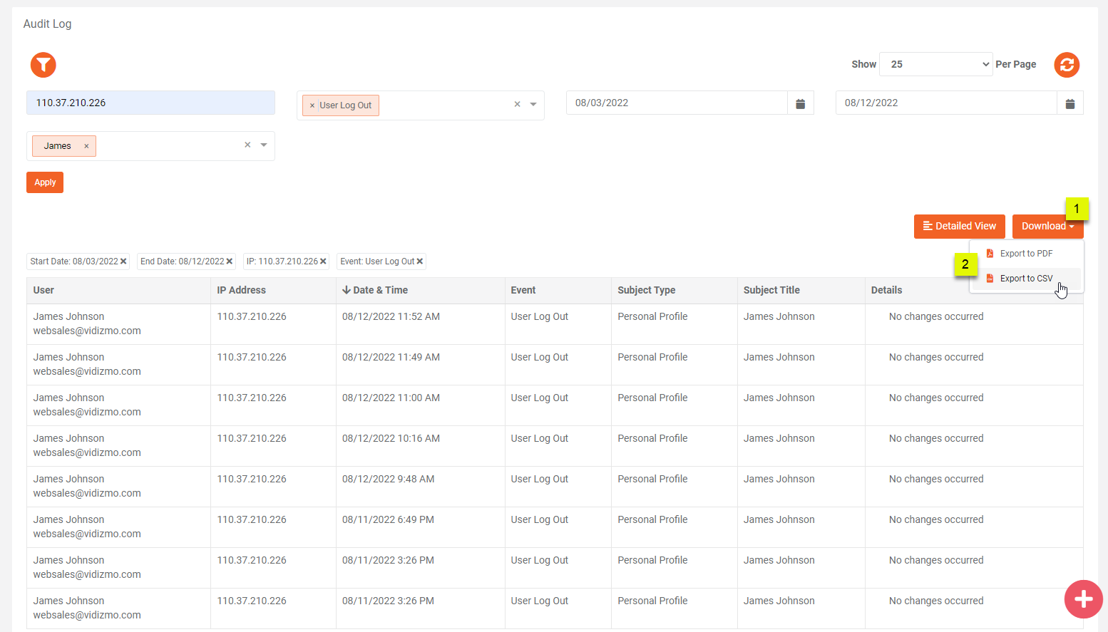 How to View and Export Audit Log | VIDIZMO Knowledge Base