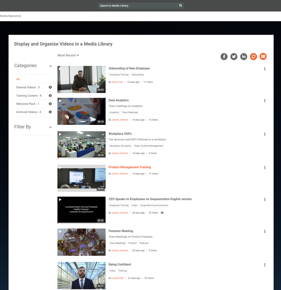How to design Homepage and Library Header | VIDIZMO Knowledge Base