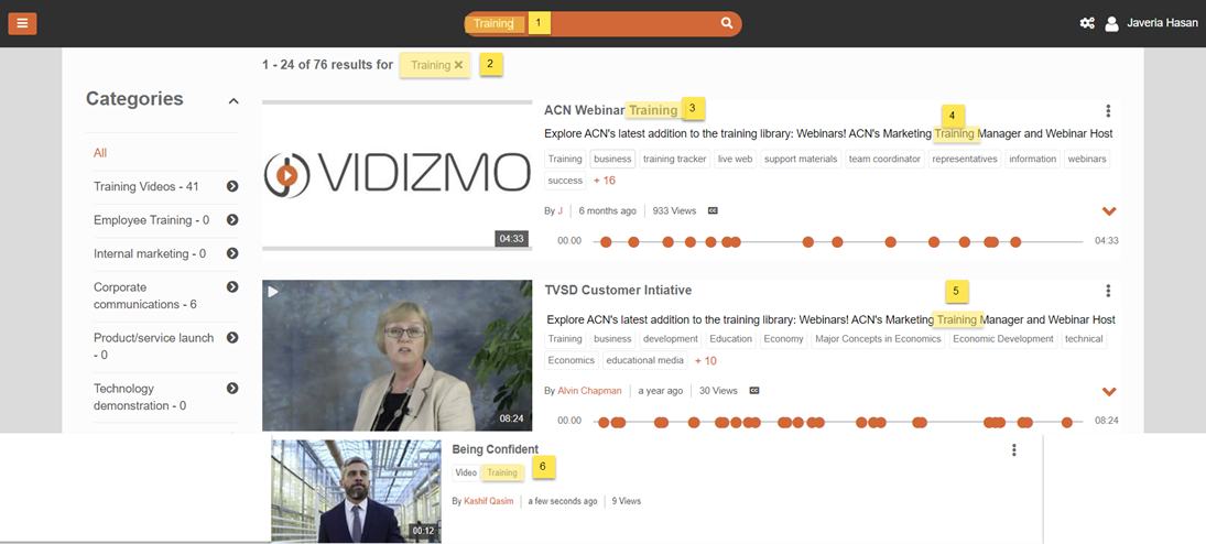 Understanding Search in VIDIZMO | VIDIZMO Knowledge Base