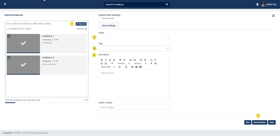 Uploading Evidence_ A Step-by-Step Guide | VIDIZMO Knowledge Base